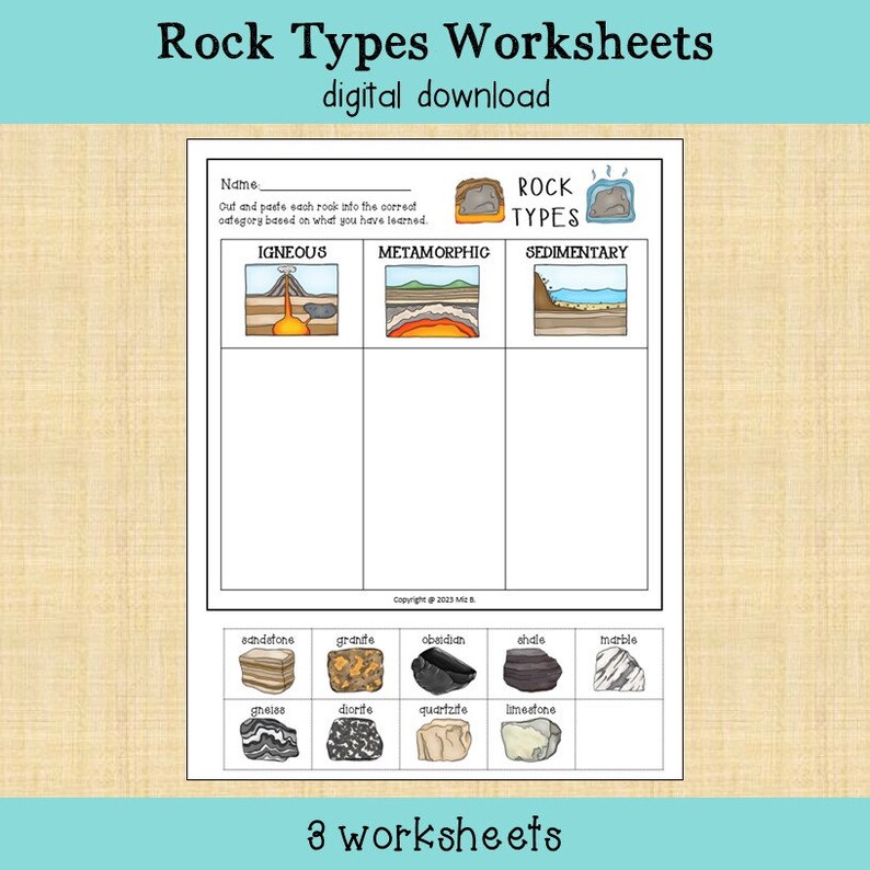Rock Types Worksheets - Etsy
