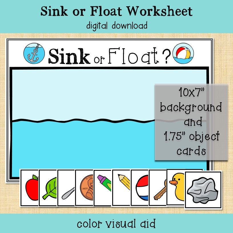 Sink or Float? Cut and Paste Worksheet Printable - Etsy