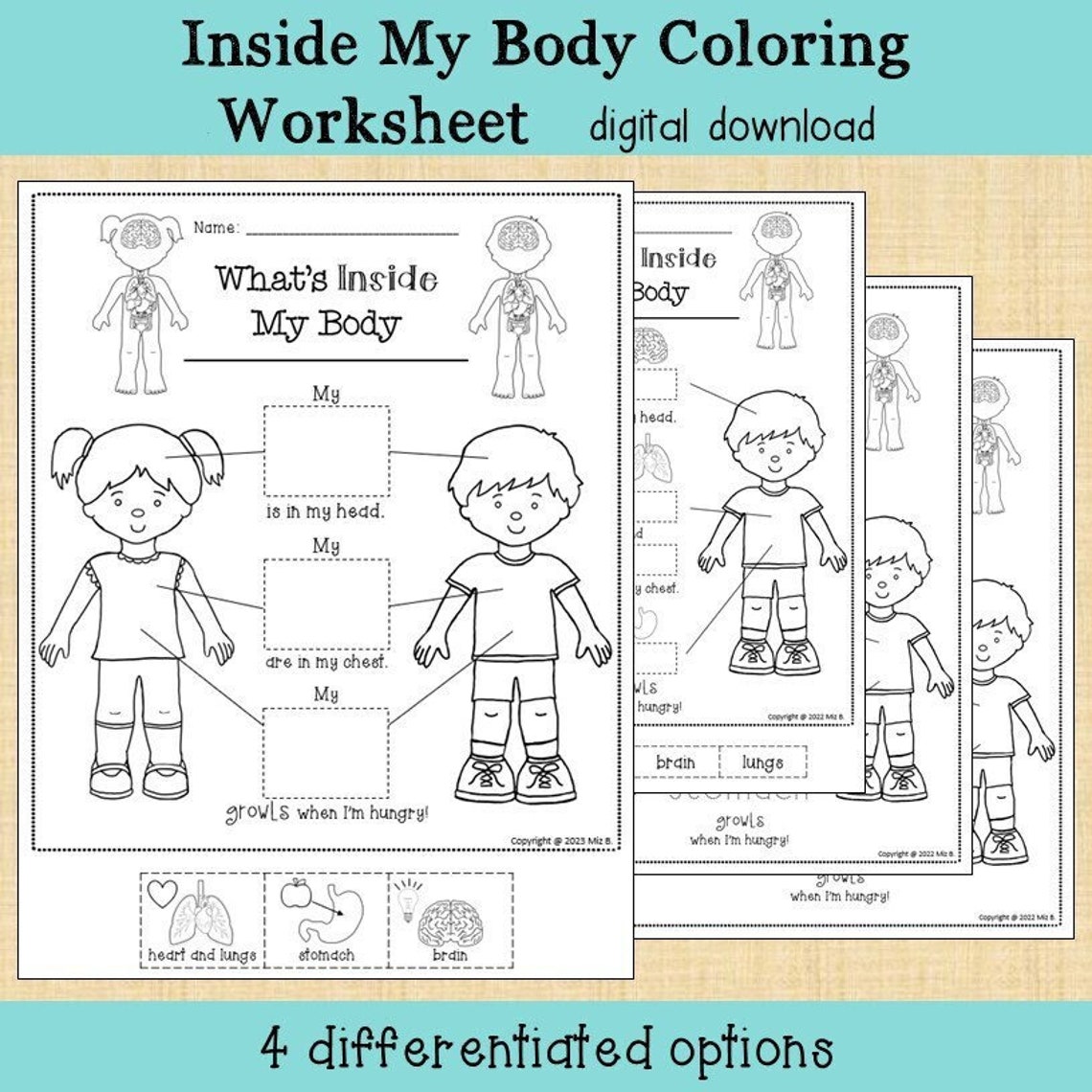 What's Inside My Body Coloring Worksheet Printable - Etsy