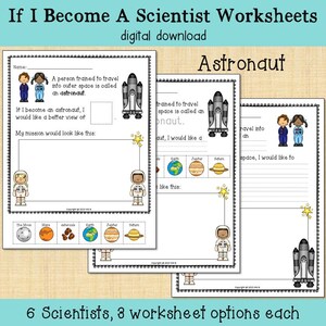 If I Become a Scientist Coloring Page + Writing Prompt Bundle | 7 ...