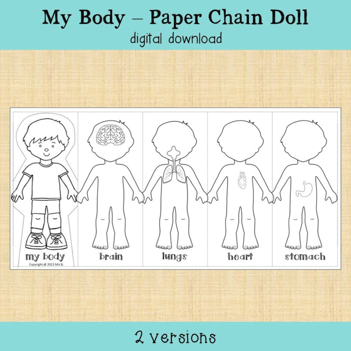 My Body - Paper Chain Doll - Etsy