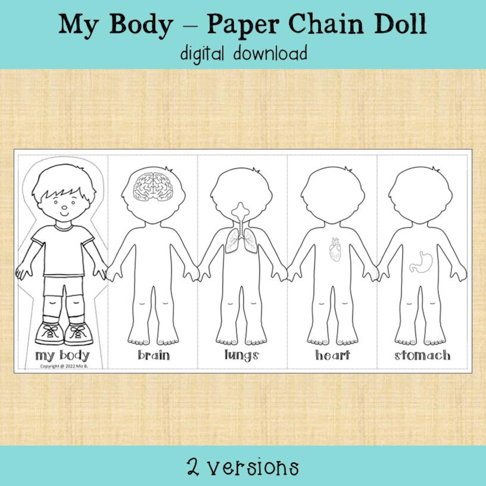 My Body - Paper Chain Doll - Etsy
