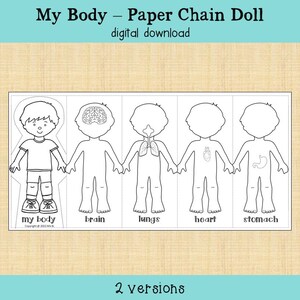 My Body - Paper Chain Doll - Etsy