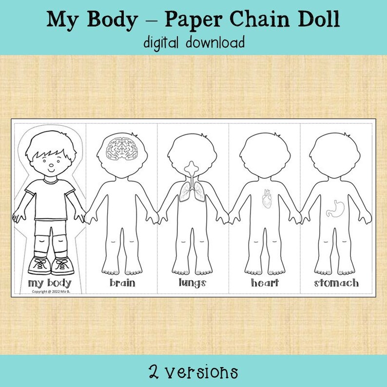 My Body - Paper Chain Doll - Etsy