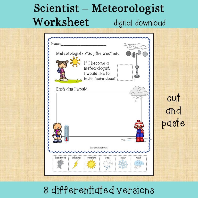 If I Become a Meteorologist Coloring Worksheet and Writing Prompt - Etsy
