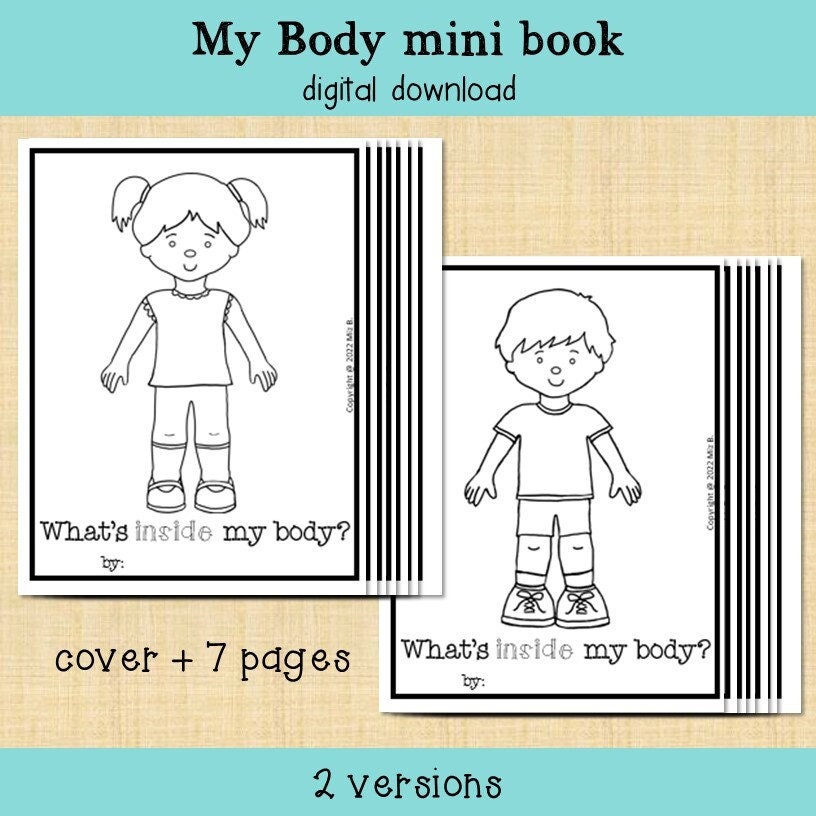 My Body - What's Inside? Mini Book Printable - Etsy