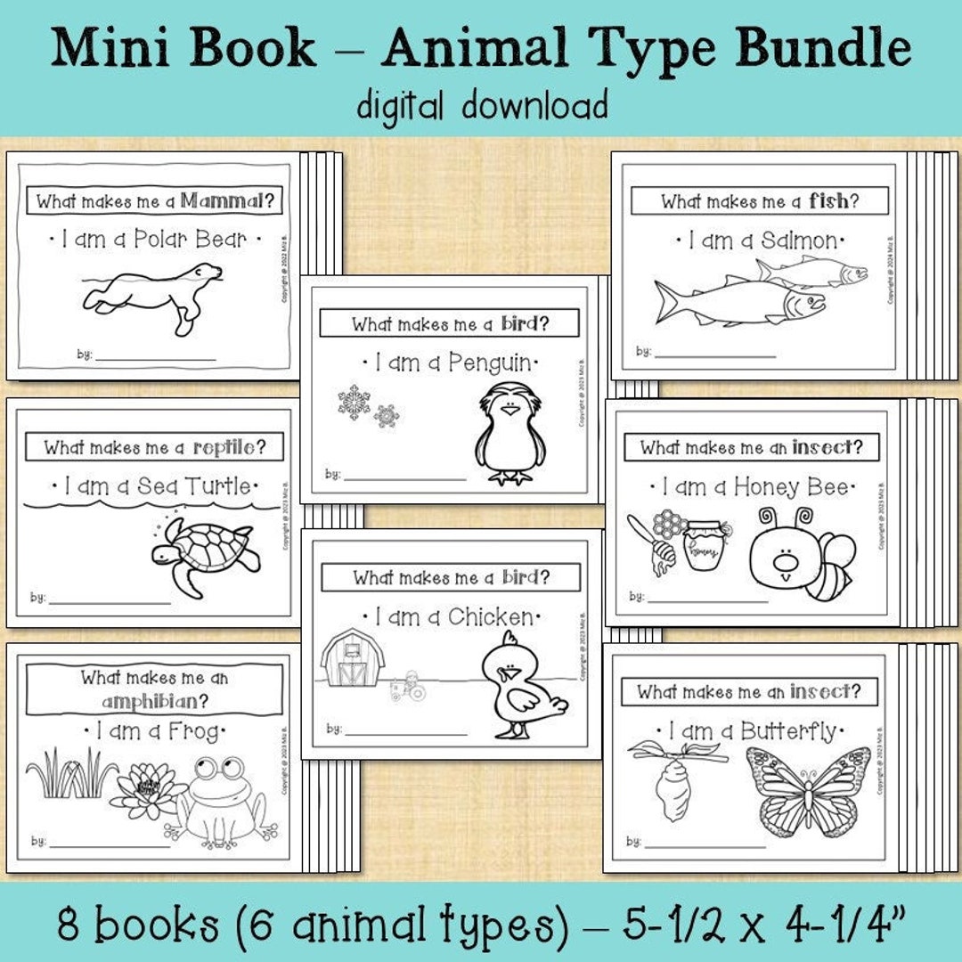 Animal Characteristics Mini Book Bundle | 6 Animal Classes - Etsy