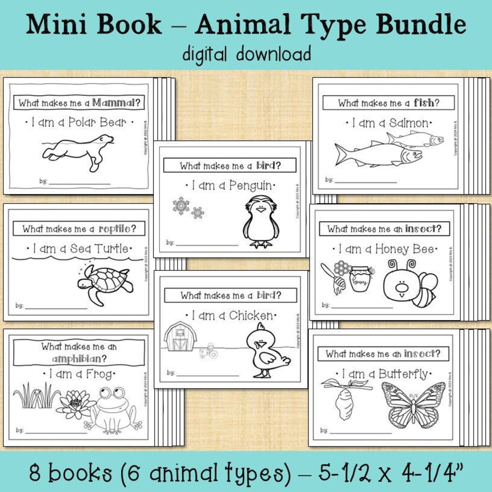 Animal Characteristics Mini Book Bundle | 6 Animal Classes - Etsy