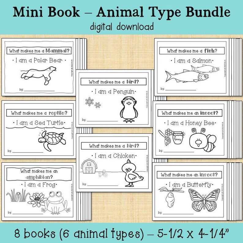 Animal Characteristics Mini Book Bundle | 6 Animal Classes - Etsy