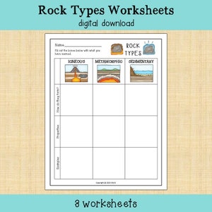 Rock Types Worksheets - Etsy