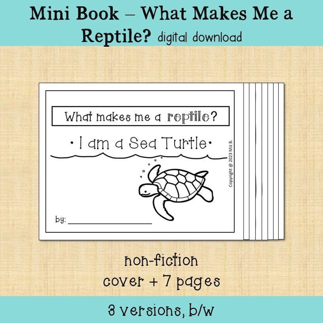 What Makes Me a Reptile Sea Turtle Mini Coloring Book Printable - Etsy