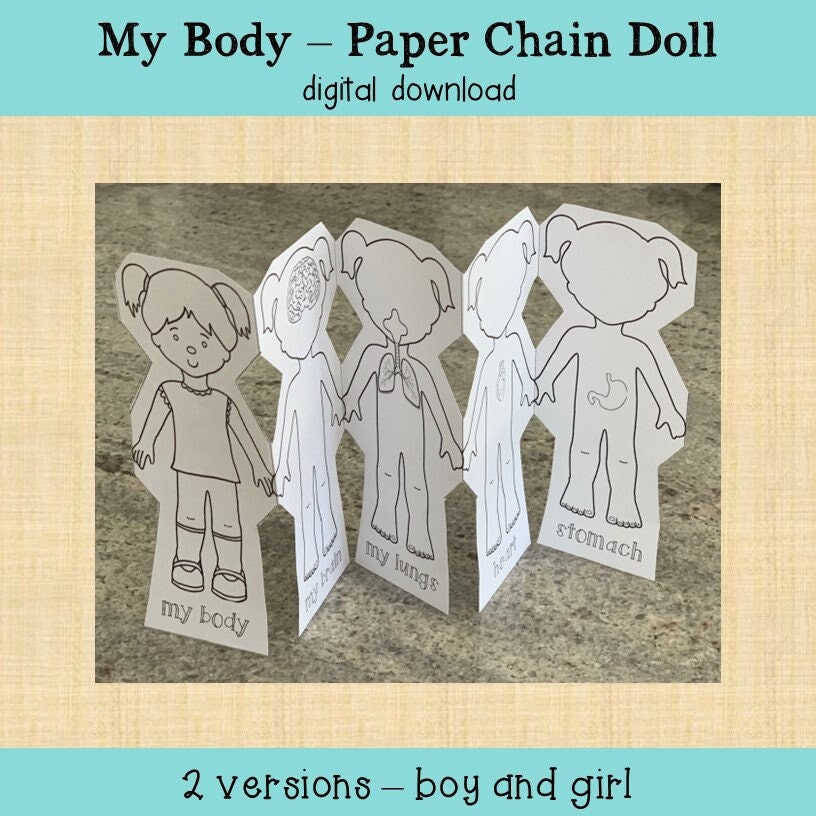 My Body - Paper Chain Doll - Etsy