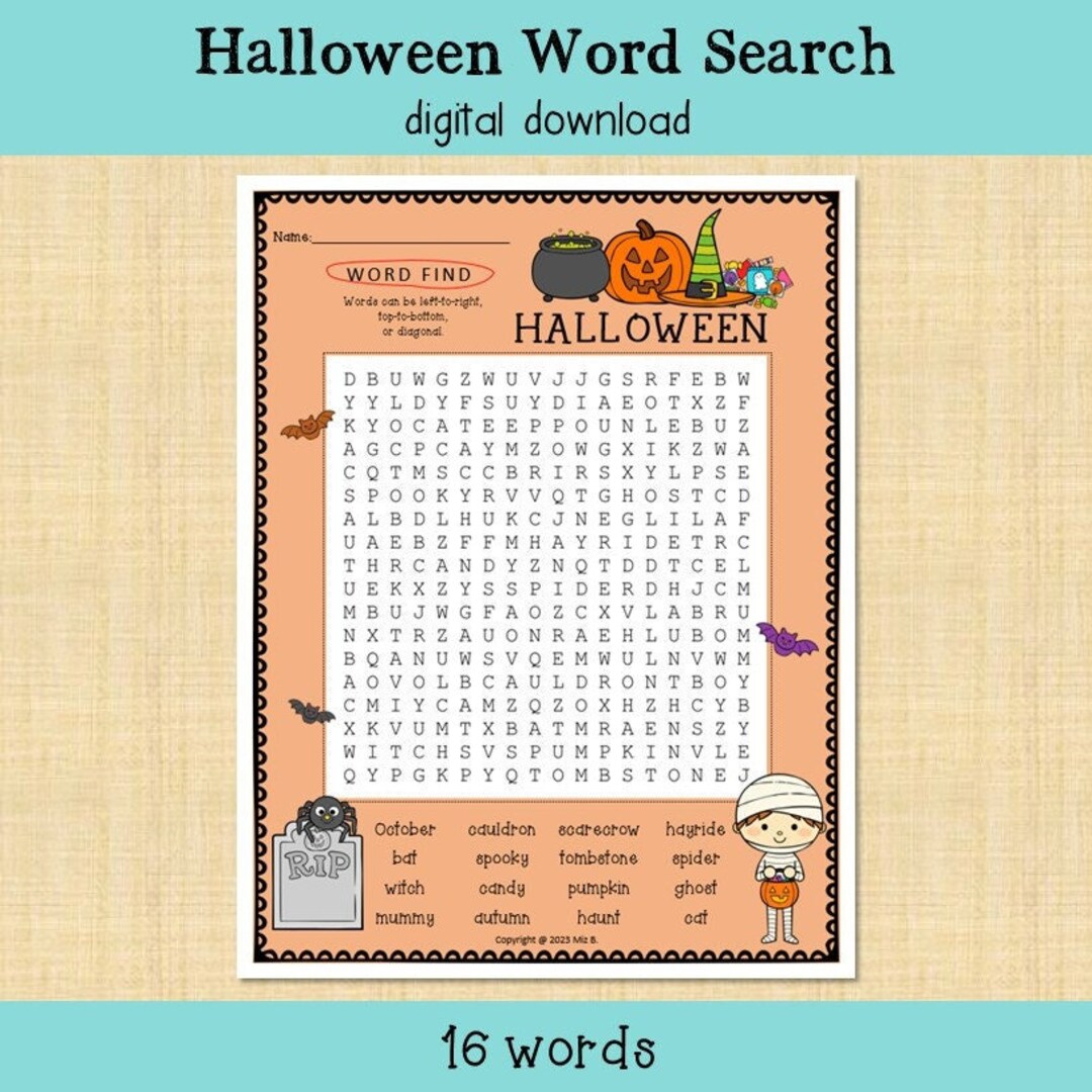 Word Find - Halloween - Etsy
