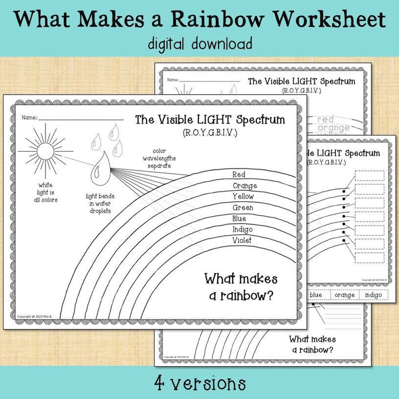 What Makes a Rainbow Coloring Worksheet - Etsy