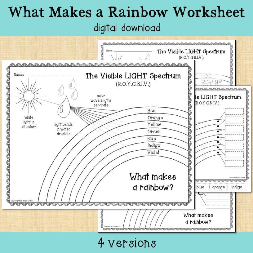 What Makes a Rainbow Coloring Worksheet - Etsy
