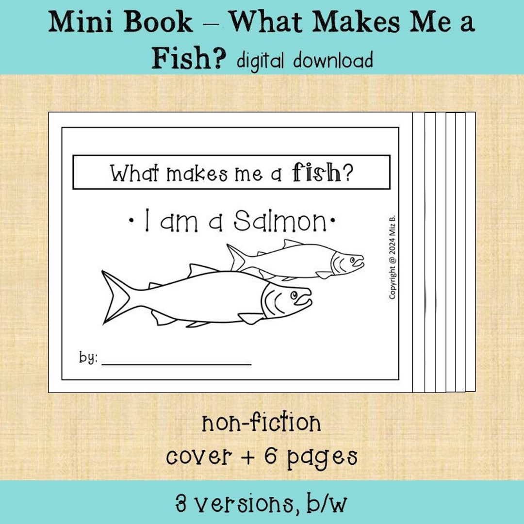 What Makes Me a Fish? Salmon Mini Coloring Book Printable - Etsy