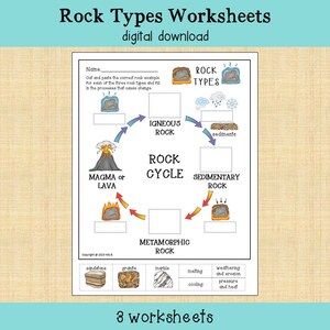 Rock Types Worksheets - Etsy