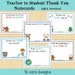 Teacher to Students Printable Thank You Notecards - Etsy