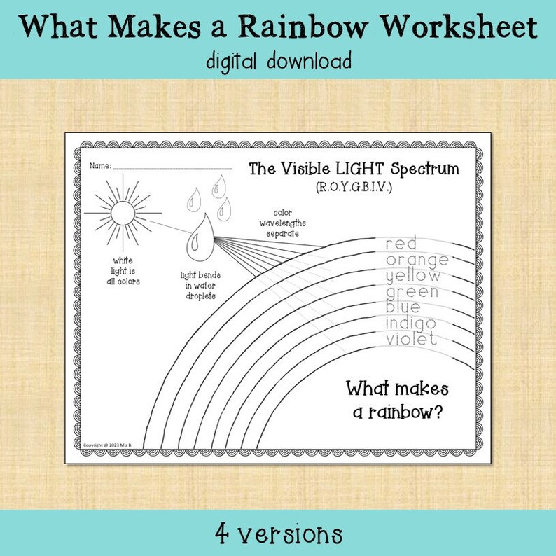 What Makes a Rainbow Coloring Worksheet - Etsy