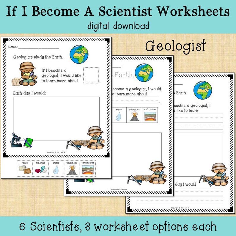 If I Become a Scientist Coloring Page + Writing Prompt Bundle | 7 ...