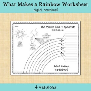 What Makes a Rainbow Coloring Worksheet - Etsy
