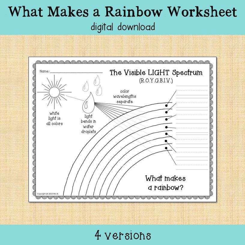 What Makes a Rainbow Coloring Worksheet - Etsy