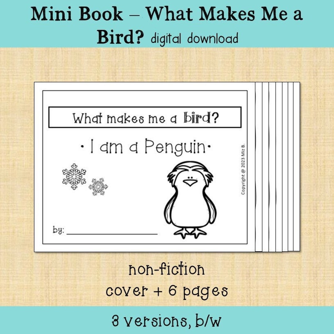 What Makes Me a Bird? Penguin Mini Coloring Book Printable - Etsy