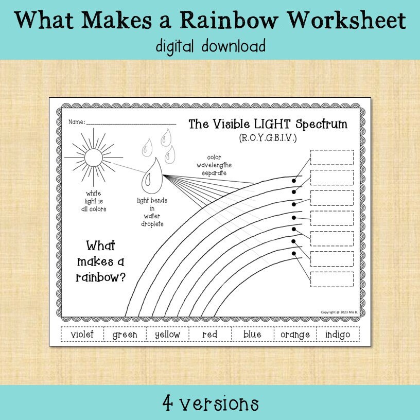 What Makes a Rainbow Coloring Worksheet - Etsy