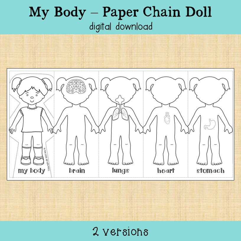 My Body - Paper Chain Doll - Etsy