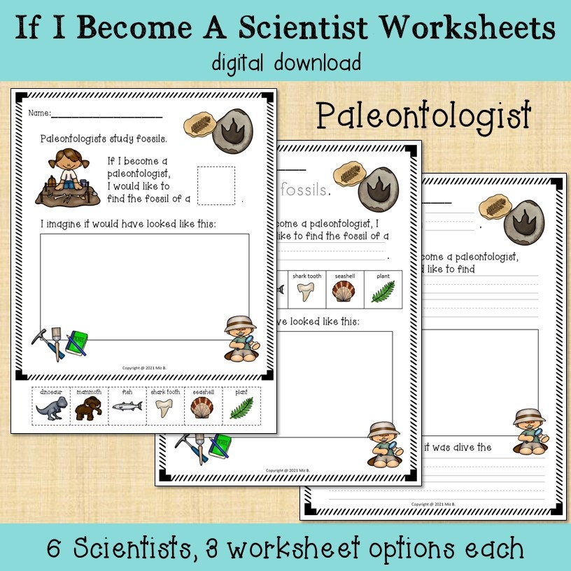 If I Become a Scientist Coloring Page + Writing Prompt Bundle | 7 ...