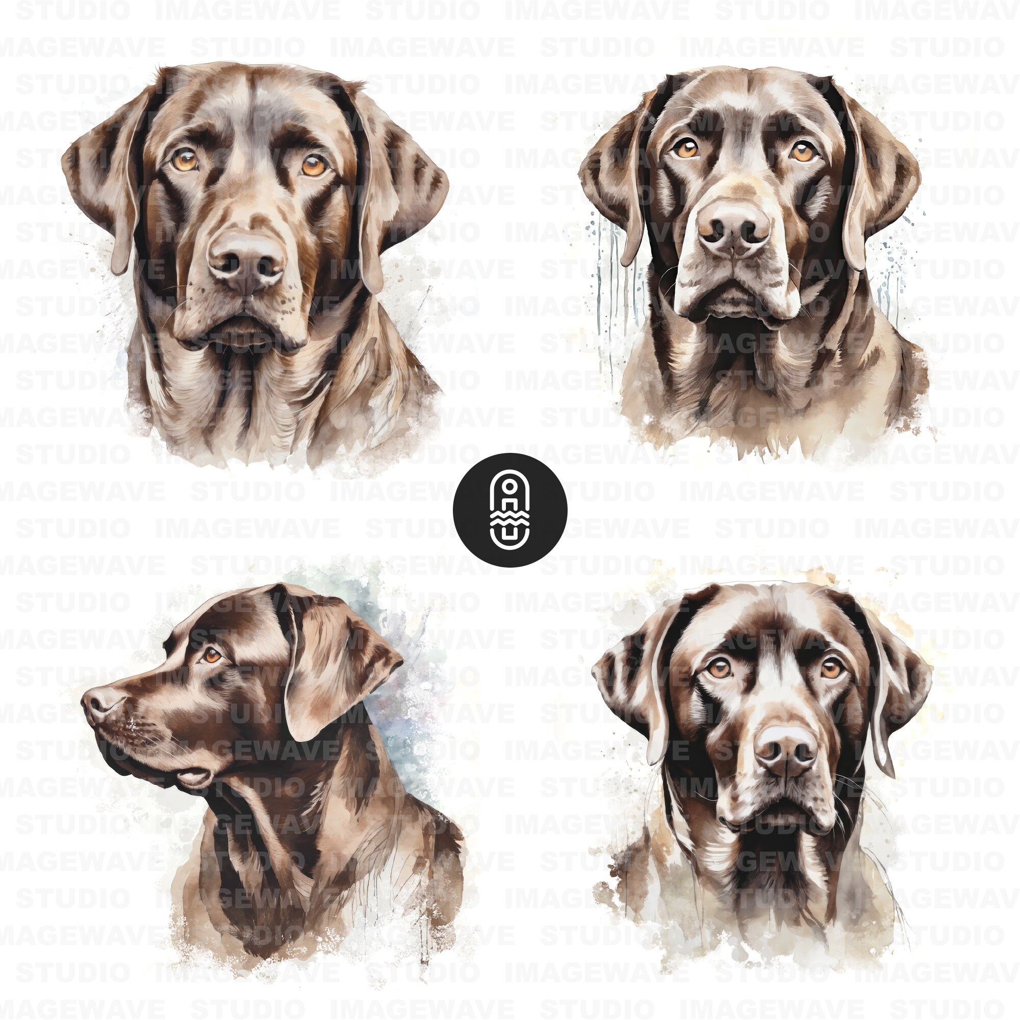 Chocolate Labrador Retriever 20 High Quality Jpgs Watercolor - Etsy