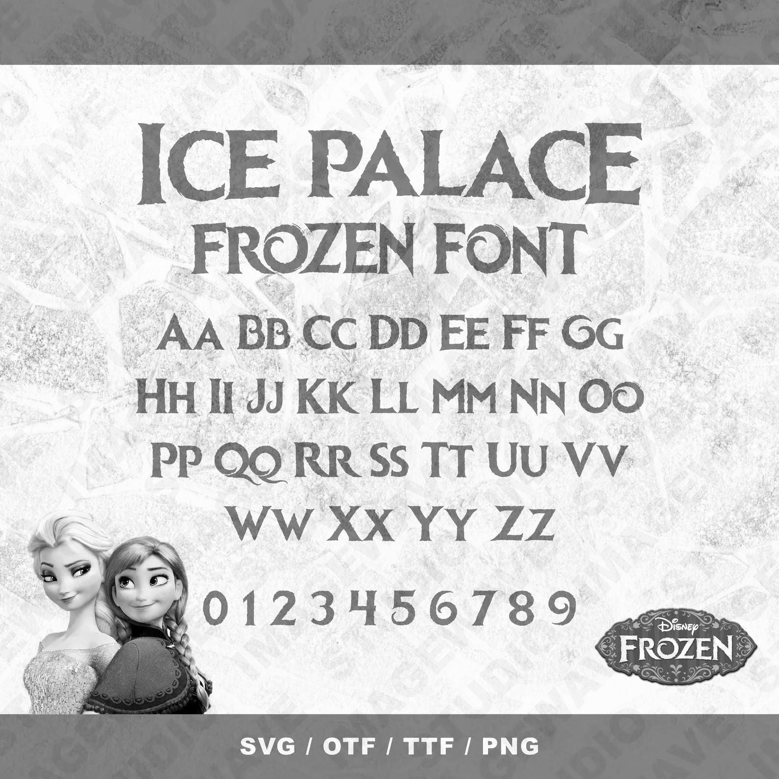 Ice Palace Alphabet SVG TTF, Frozen Font SVG, Elsa Font, Ice Script ...