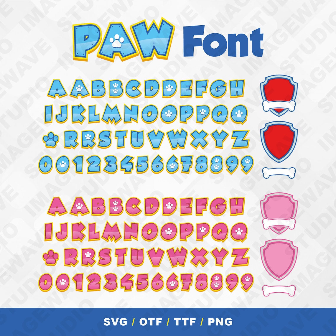 Paw Font SVG Alphabet OTF, Paw Letters, 3D Paw Alphabet Clipart, Paw ...
