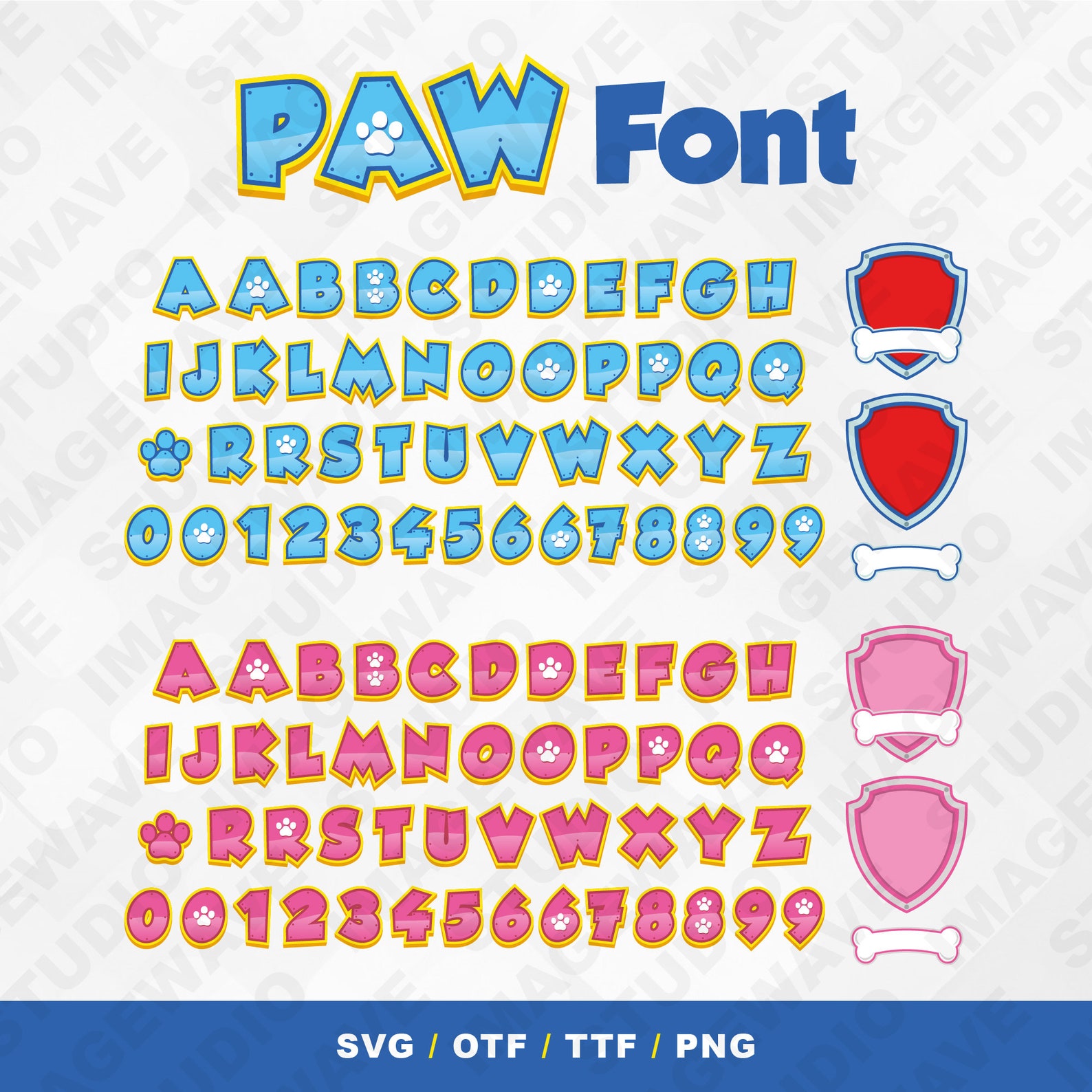 Paw Font SVG Alphabet OTF, Paw Letters, 3D Paw Alphabet Clipart, Paw ...