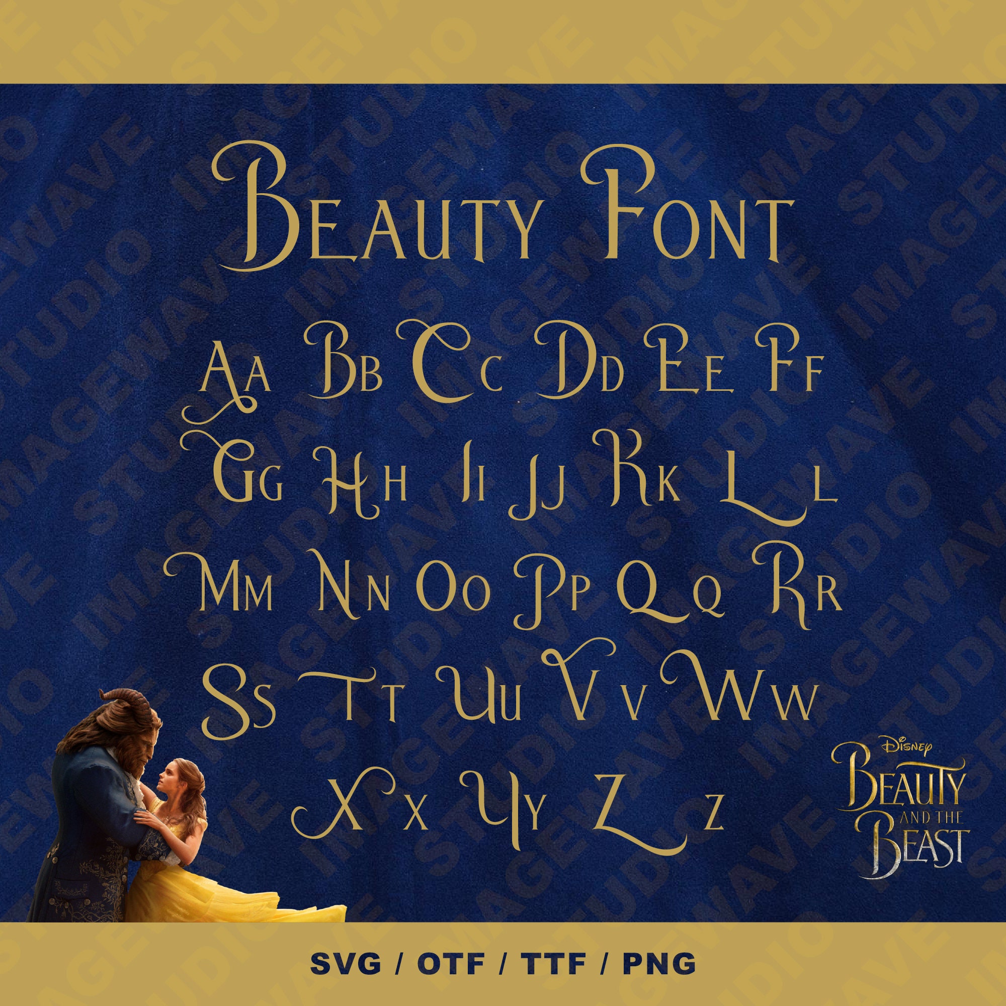 Princess Font, Beauty and the Beast Alphabet SVG, Script Font Otf ...