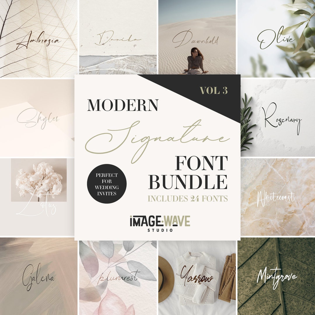 Signature Font Bundle: 24 Modern Script Fonts for Cricut & Procreate - Etsy