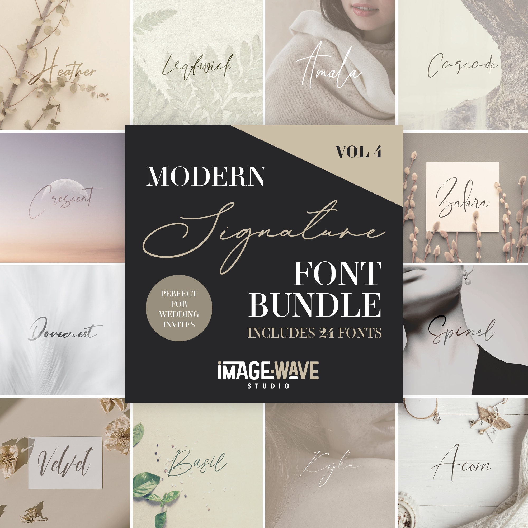 Signature Font Bundle Vol 4, Script Font Collection, 24 Handwritten ...