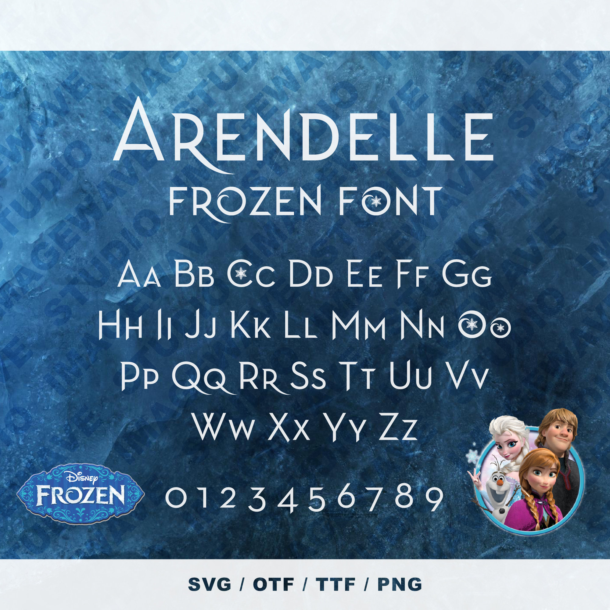 Arendelle Frozen Alphabet SVG TTF, Frozen Font SVG, Elsa Font, Ice Font ...