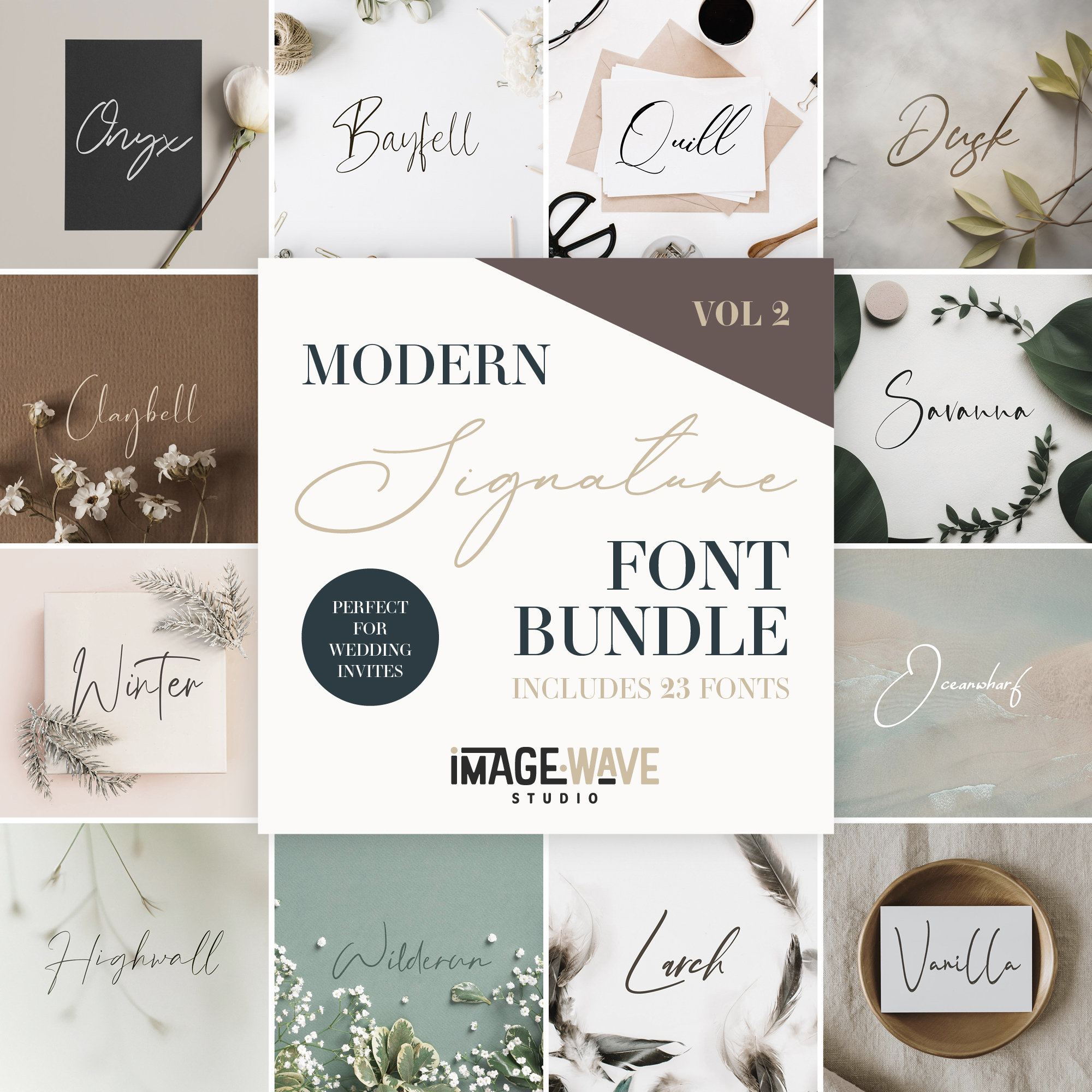Signature Font Bundle Vol 2 Calligraphy Font Collection 23 - Etsy