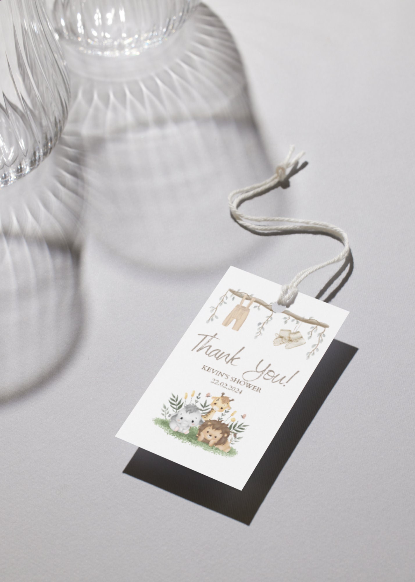 Baby Shower Boho Tag Template, Set of 4, Boho Baby Shower Round Tag 4 ...