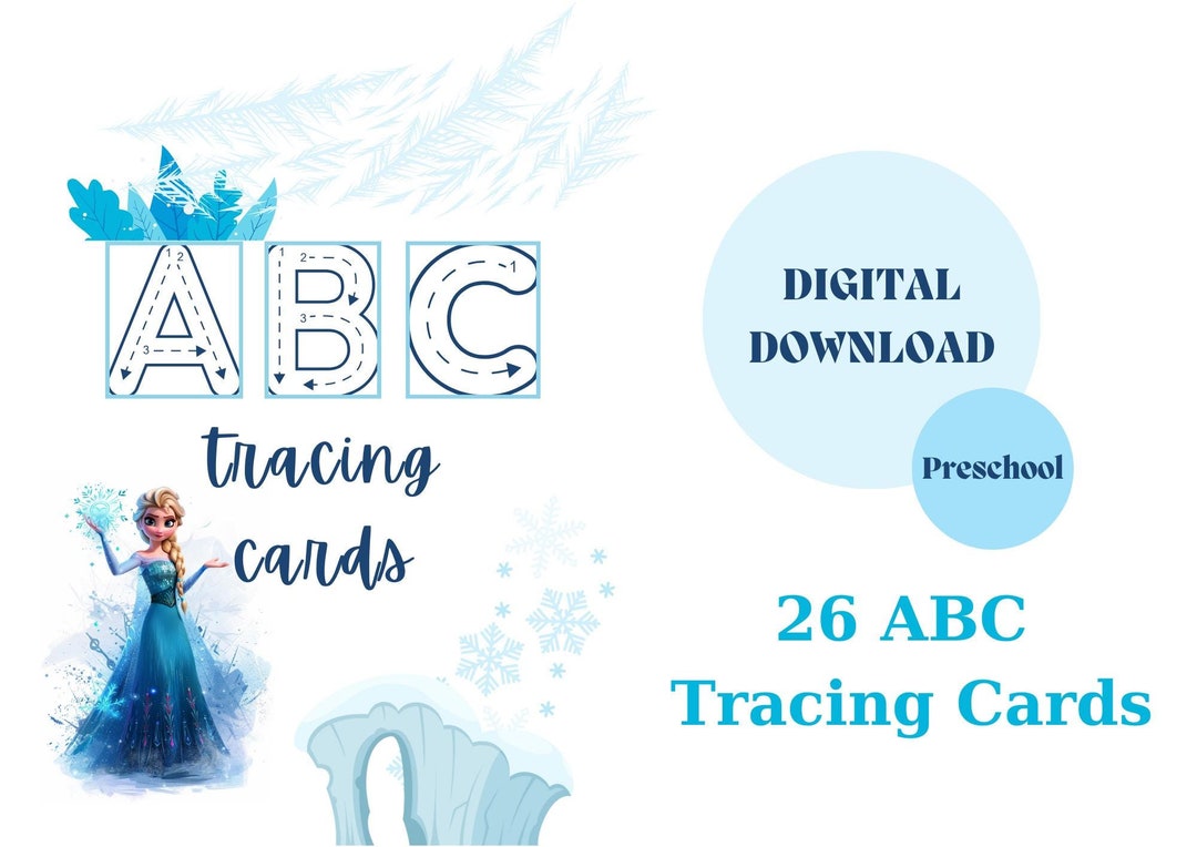 Frozen 26 ABC Tracing Cards Alphabet Tracing Preschool- Kindergarten ...