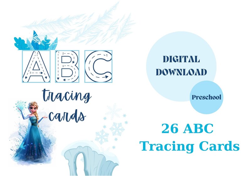 Frozen 26 ABC Tracing Cards Alphabet Tracing Preschool- Kindergarten ...