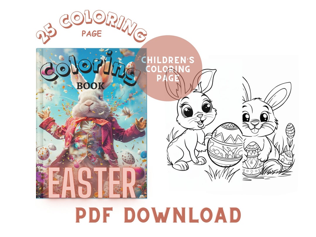 25 Rabbit Coloring Pages for Kids and Adults Printable PDF Happy Rabbit ...