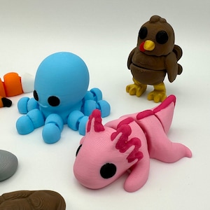 Tiny Articulating Animal Fidgets and Keychains - Etsy