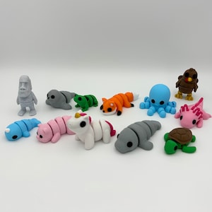 Tiny Articulating Animal Fidgets and Keychains - Etsy