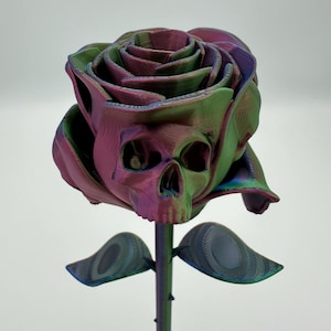 Forbidden Rose 3D Printed Sculpture With Skulls and Stand - Etsy