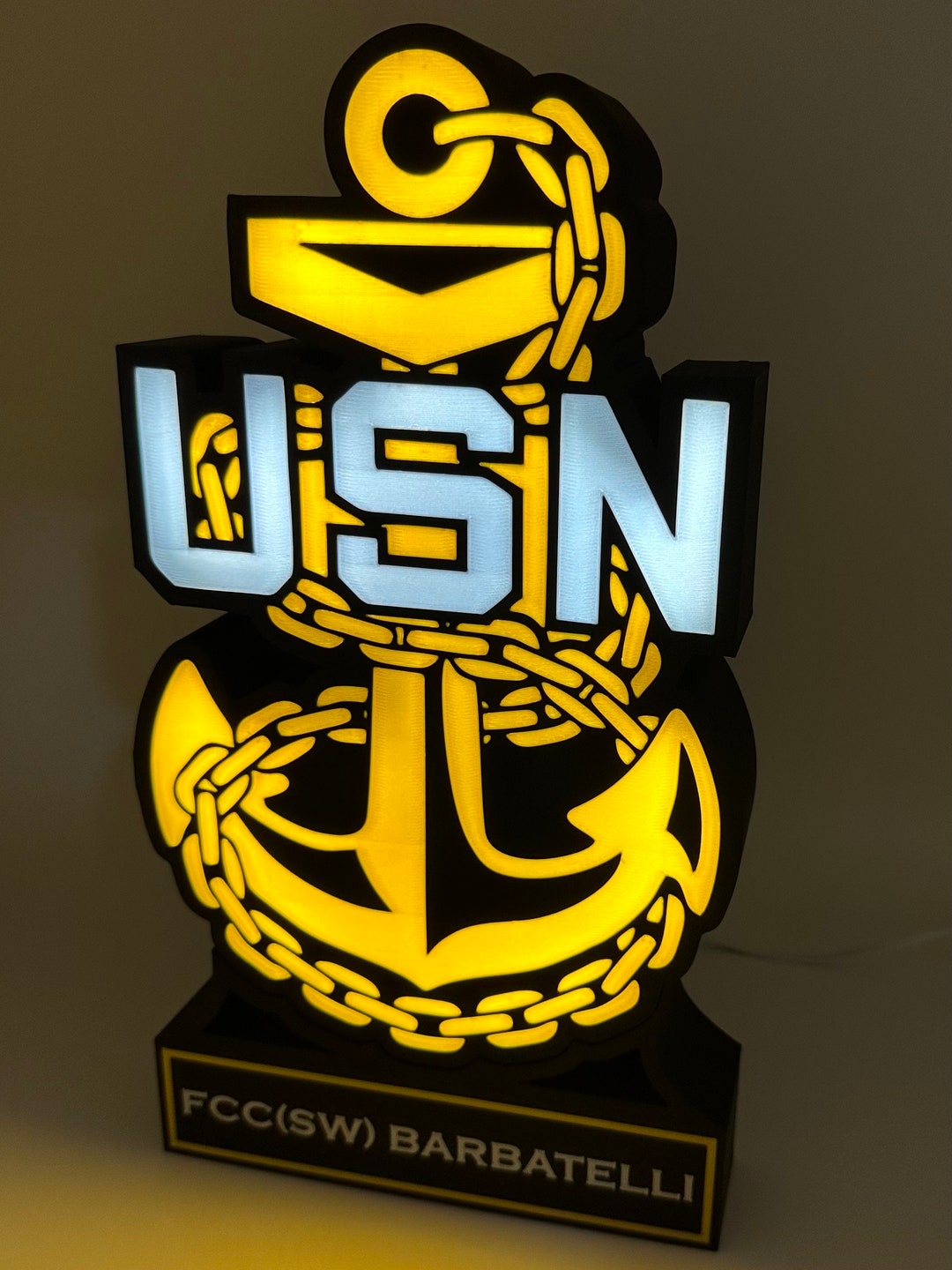 Navy Chief Petty Officer 3D Printed LED Light Box - Etsy