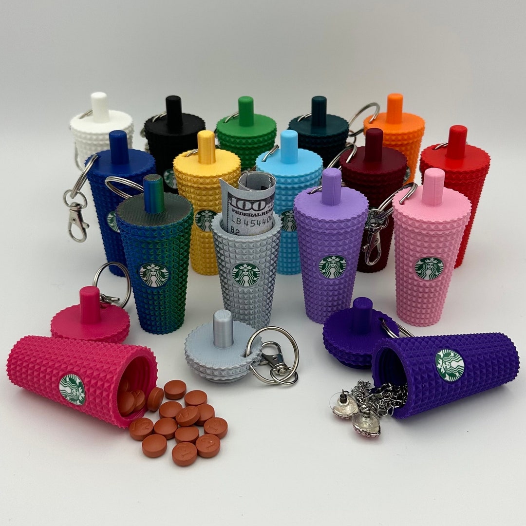 Miniature Starbucks Studded Tumbler Keychain Stash - Etsy
