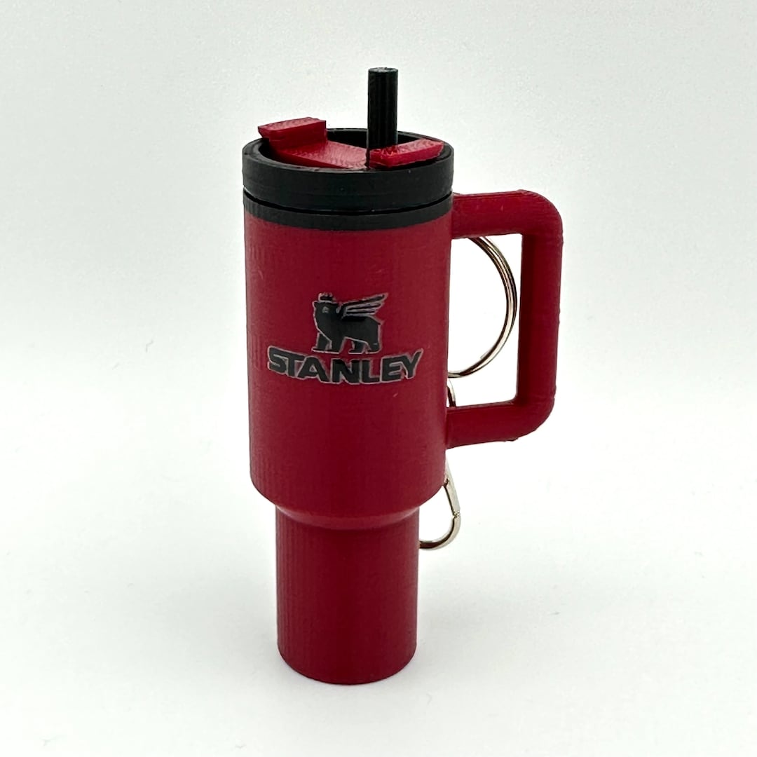Miniature Stanley Tumbler Keychain Stash Maroon and Black - Etsy