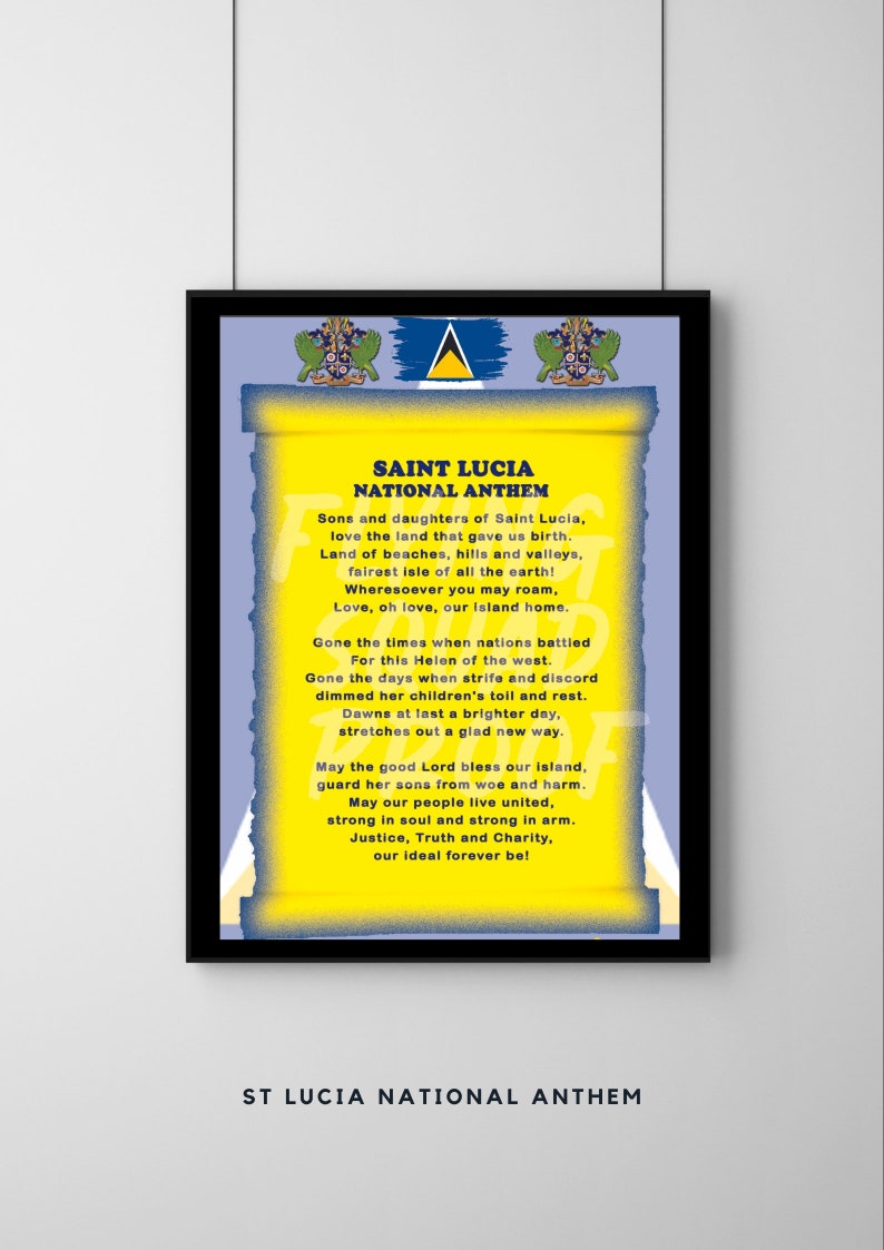 St. Lucia National Anthem Poster - A3 Size - Etsy